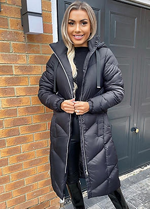 Long black puffa store