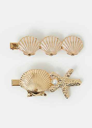2 Pack Shell Hair Clips by Accessorize | Look Again