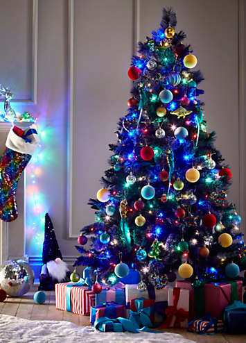 5ft 10in Midnight Blue Fir Christmas Tree with Bristle Tip | Look Again