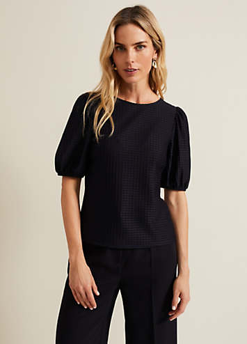Adley Texture Bubble Sleeve Top by Phase Eight | Look Again
