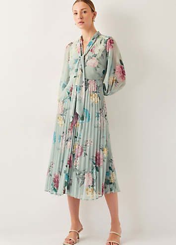 Agnes Floral Pleated Midi Dress by Monsoon | Look Again