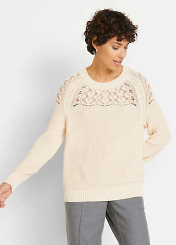 Ajour Yoke Jumper by bonprix | Look Again