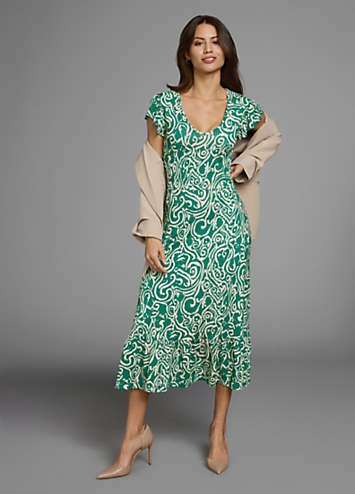 All-Over Printed Jersey Midi Dress by Laura Scott | Look Again