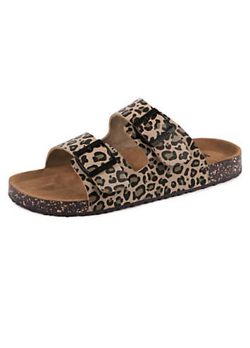 Animal Print PU Double Buckle Sliders by Totes | Look Again