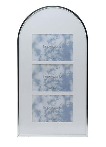 Arched Top Silver Collage Frame Holds 3 Photos - 10x19 Inch by ...