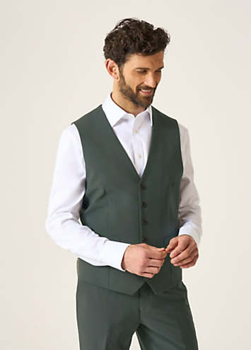 Beckett Green Suit Waistcoat by Skopes | Look Again