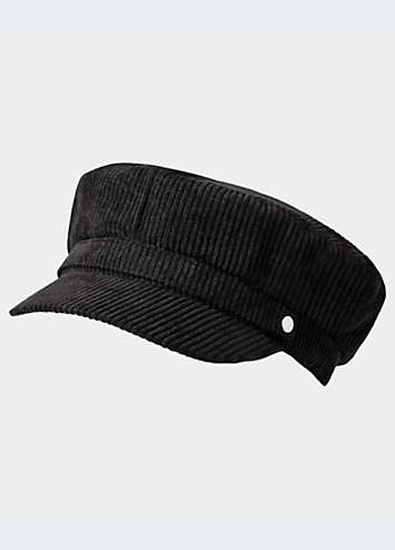 Black Corduroy Train Driver Cap by Joe Browns | Look Again