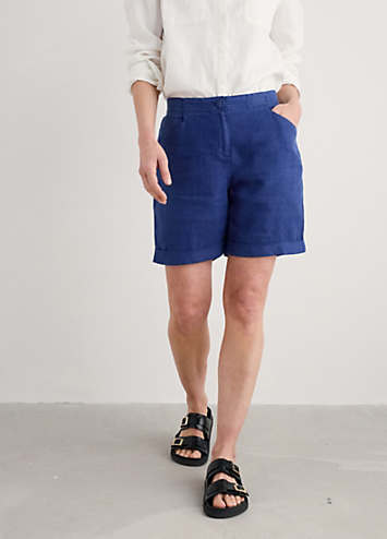 Blue Penderleith Linen Shorts by Seasalt Cornwall | Look Again