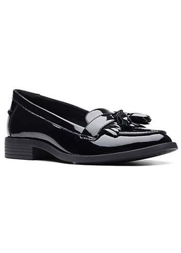 Clarks black patent leather pumps store