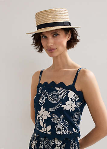 Casual Straw Boater Hat by Phase Eight | Look Again