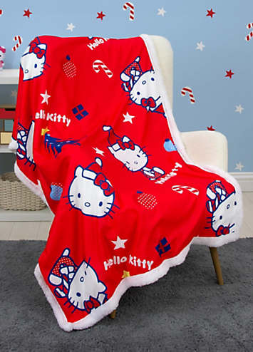 Christmas Sherpa Back Fleece Blanket by Hello Kitty | Look Again