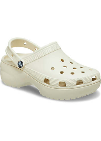 Cream Classic Platform Clogs by Crocs | Look Again
