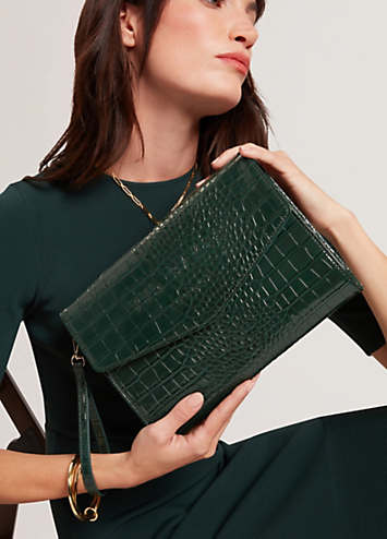 Crocey Croc Effect Envelope Pouch by Ted Baker | Look Again
