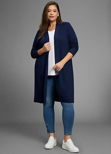 Curve Edge to Edge Longline Jersey Cardigan by Laura Scott | Look Again
