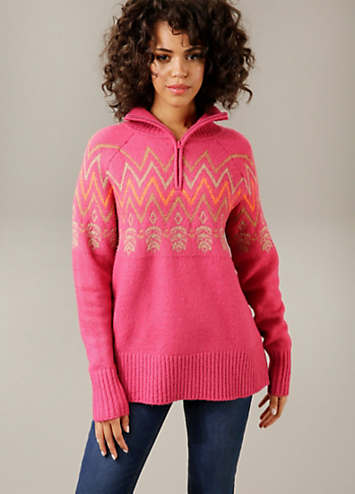 Decorative Knitted Jumper by Aniston | Look Again