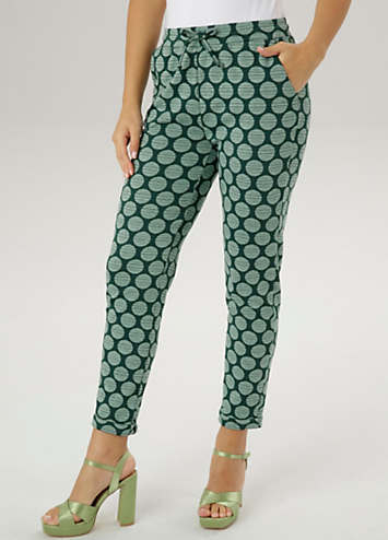 Dotted Straight Leg Trousers by Aniston | Look Again