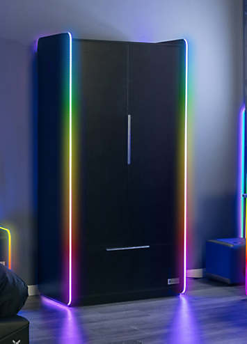 Electra 2 Door Wardrobe with Drawer and APP Controlled LED Lights by X ...