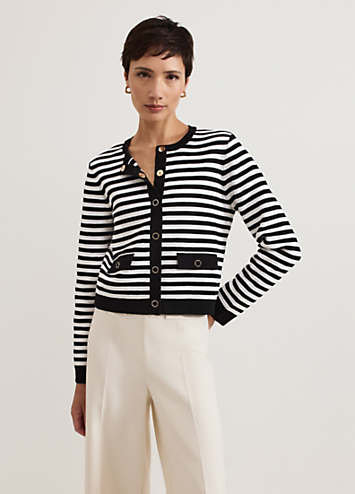 Evie Stripe Knit Jacket by Phase Eight | Look Again