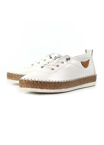 Evie White Leather Plimsolls by Lunar | Look Again