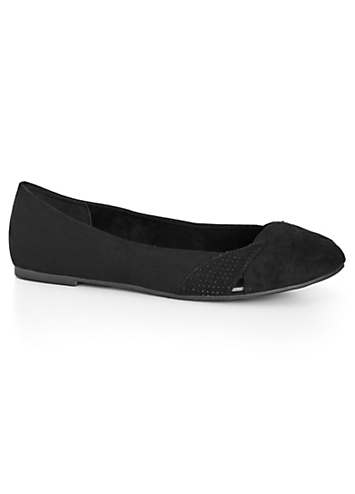 Extra Wide Fit Sporty Ballet Flat by Evans | Look Again