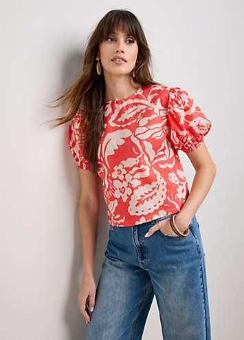 Floral Puff Sleeve Top by Freemans | Look Again