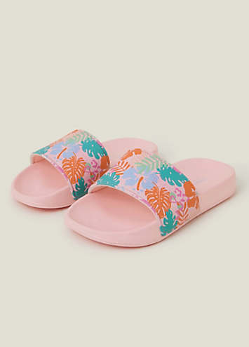Girls Tropical Print Sliders by Accessorize | Look Again