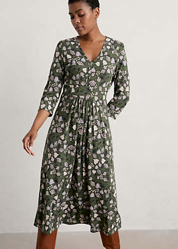 Green Three-Quarter Carwynnen Dress by Seasalt Cornwall | Look Again