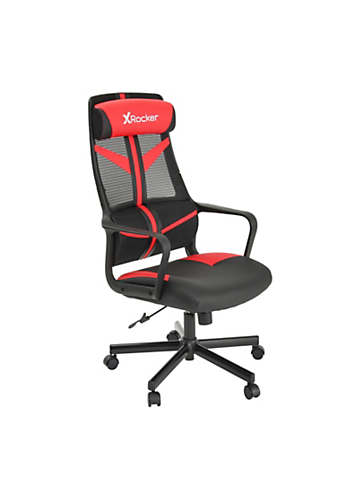 Helix Office PC Gaming Mesh Chair - Red by X Rocker | Look Again