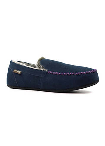 Henry Navy Slippers by Lazy Dogz | Look Again