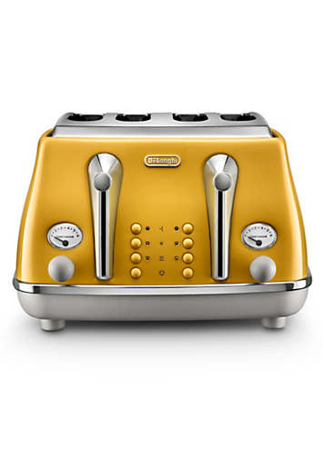 Icona Capitals 4 Slice Toaster - New York Yellow by De’Longhi | Look Again