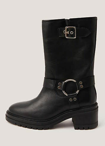 Jade Leather Biker Boots by Monsoon | Look Again