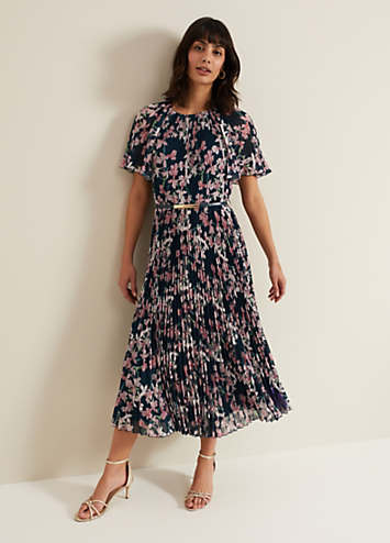 Kathleen Floral Pleated Midi Dress by Phase Eight | Look Again