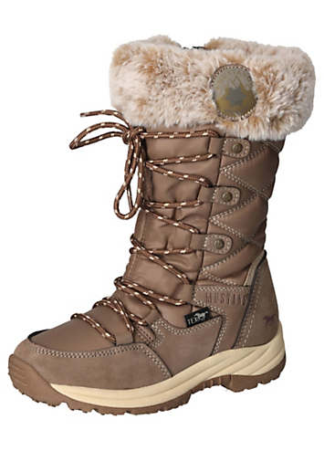 Kids Faux Fur Collar Knee Winter Boots by Mustang | Look Again