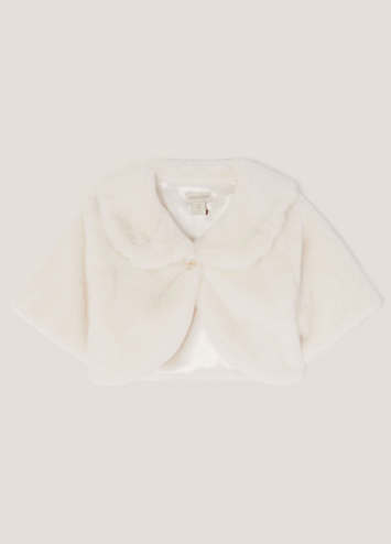 Kids Faux Fur Collared Shrug by Monsoon | Look Again