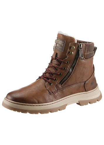 Lace-Up Brand Logo Boots by Mustang | Look Again