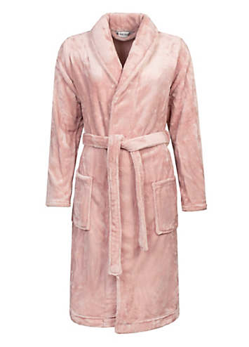 Ladies Dusky Pink Dressing Gown by Heat Holders | Look Again