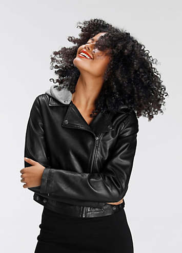Leather Biker Jacket by AJC | Look Again