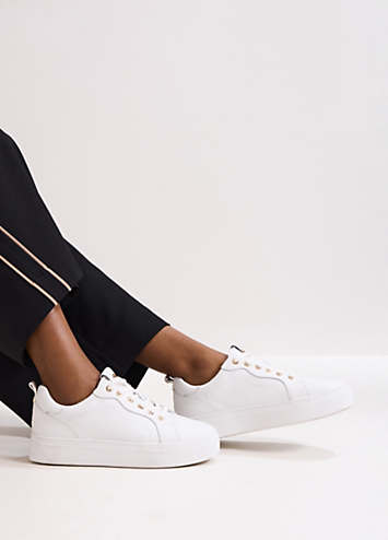 Leather Flatform Lace-Up Trainers by Phase Eight | Look Again
