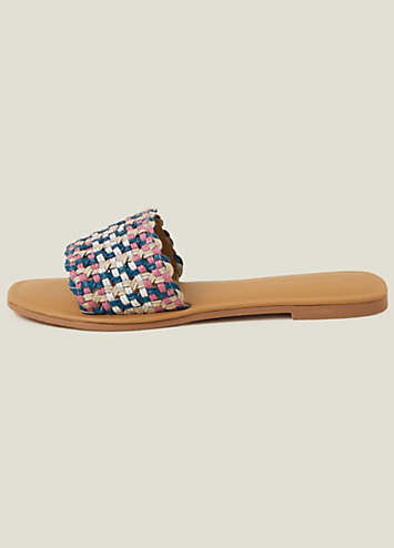 Leather Woven Sliders by Accessorize | Look Again