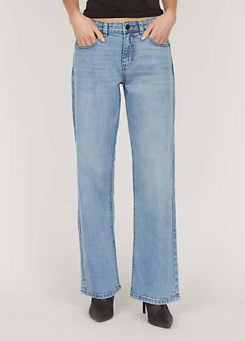 Light Blue Wash Wide Jeans by Sisters Point | Look Again