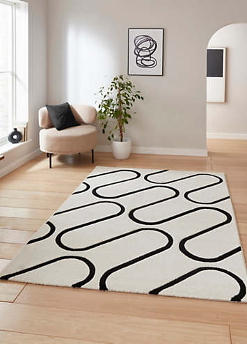 Linear Curve Modern Geometric Rug by Catherine Lansfield | Look Again
