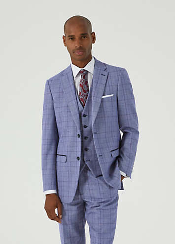 Lloyd Blue Check Tailored Fit Suit Jacket by Skopes | Look Again