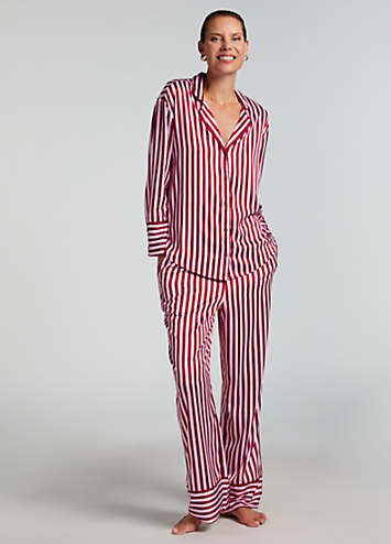 Long Sleeve Satin Print Pyjama Set by Hunkemoller | Look Again