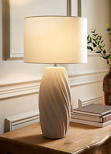 Lydia Tall Swirl Natural Table Lamp by ValueLights | Look Again