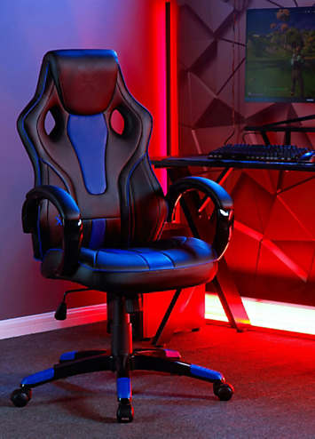 Maverick Ergonomic Office Gaming Chair Black Blue by X Rocker Look Again