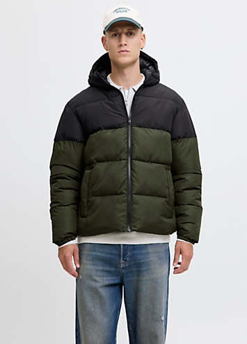 Maze Puffer Hooded Jacket by Jack & Jones | Look Again