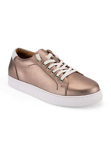 Metallic Grace Leather Metallic Trainers by Cotton Traders | Look Again