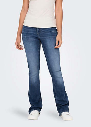 Mid Waist Stretch Bootcut Jeans by Only | Look Again