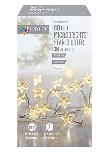 Multi Action Warm White LED MicroBright Star Cluster Lights | Look Again