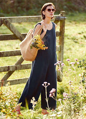 Navy Salt Air Linen Jumpsuit by Seasalt Cornwall | Look Again